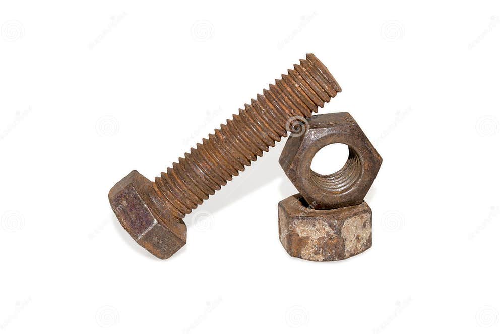 Old Rusty bolt and nut stock photo. Image of aged, iron - 253786164
