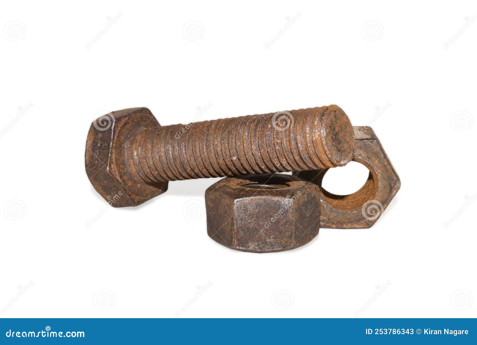 Old Rusty bolt and nut stock image. Image of dirty, shiny - 253786343