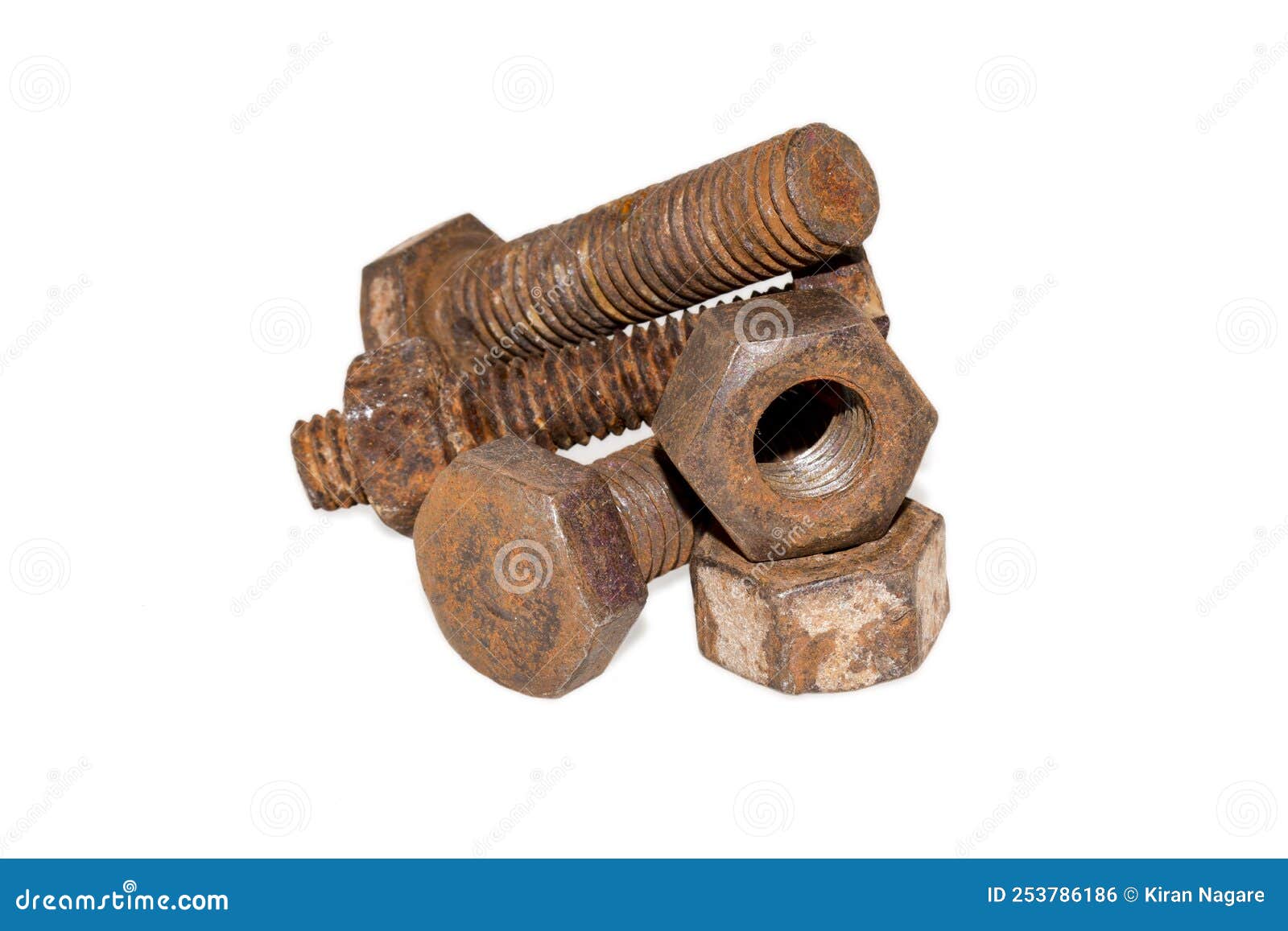 Old Rusty bolt and nut stock photo. Image of brown, dirty - 253786186