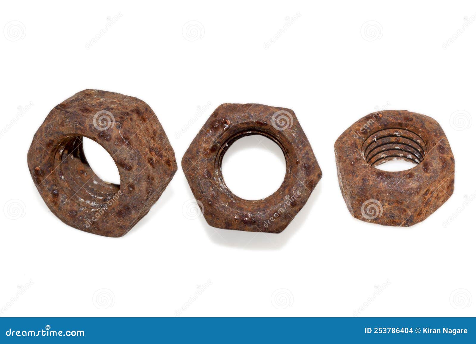 Old Rusty bolt and nut stock photo. Image of macro, white - 253786404