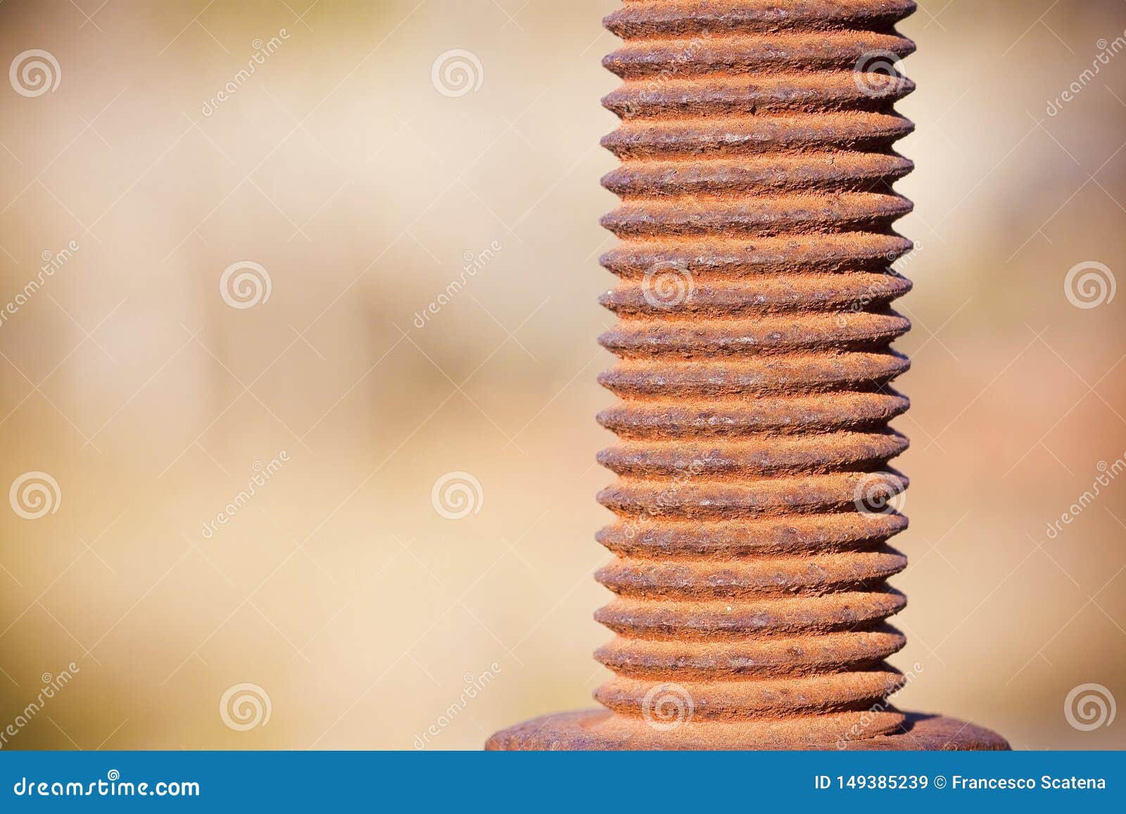 Old Rusty Bolt with Threaded Metal Bar - Image with Copy Space Stock ...