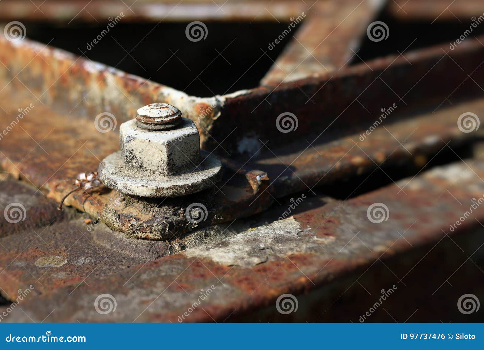 Old Rusty Bolted Joint on the Iron Structure Stock Photo - Image of ...