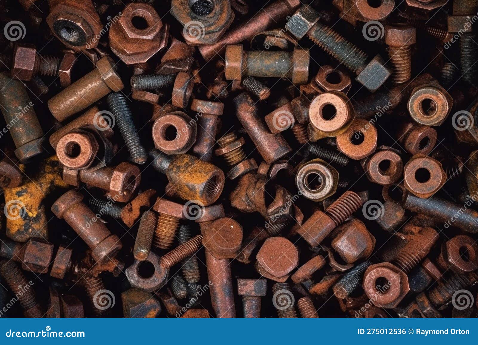 Old Rusty Bolts Screw. Hardware Rust Metal Texture For Different Iron Tools. Vector Realistic ...