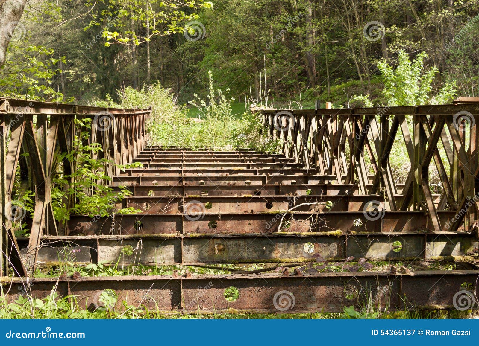 Old rusty bridge stock image. Image of fence, landscape - 54365137
