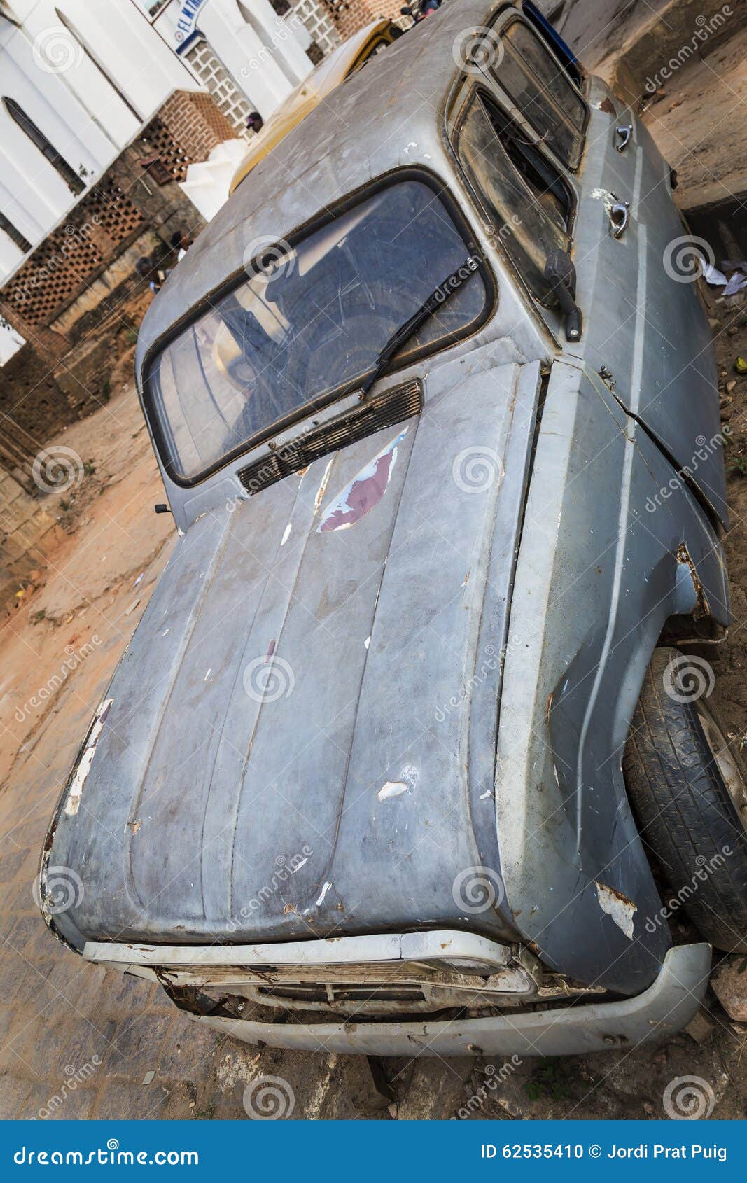 Old rusty broken blue car stock photo. Image of damaged - 62535410