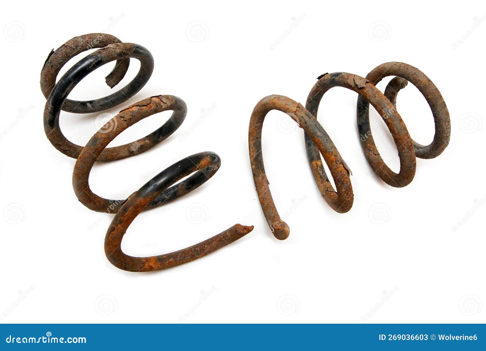 The Old Rusty Broken Coiled Spring Stock Image - Image of worn ...