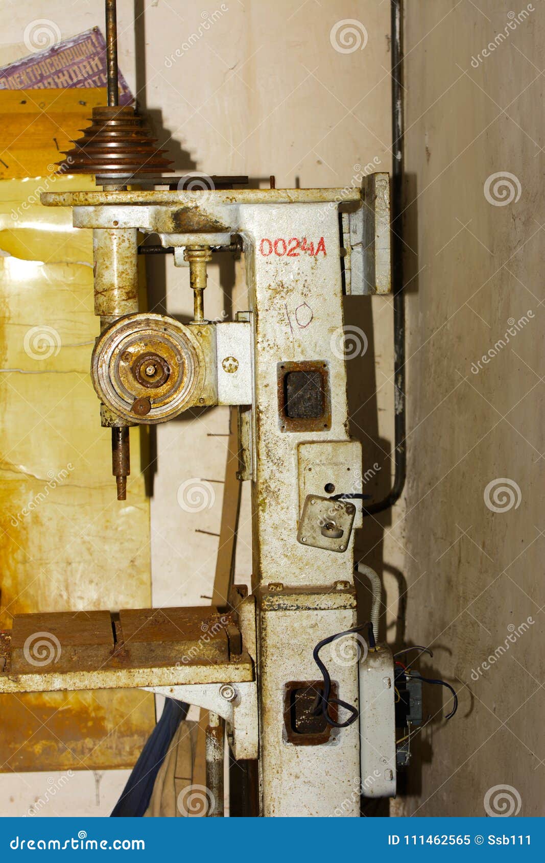 An Old and Rusty Broken Industrial Machine in an Abandoned Stock Image ...