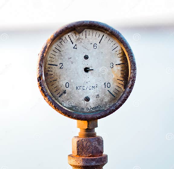 Old rusty broken Manometer stock photo. Image of brand - 189881390