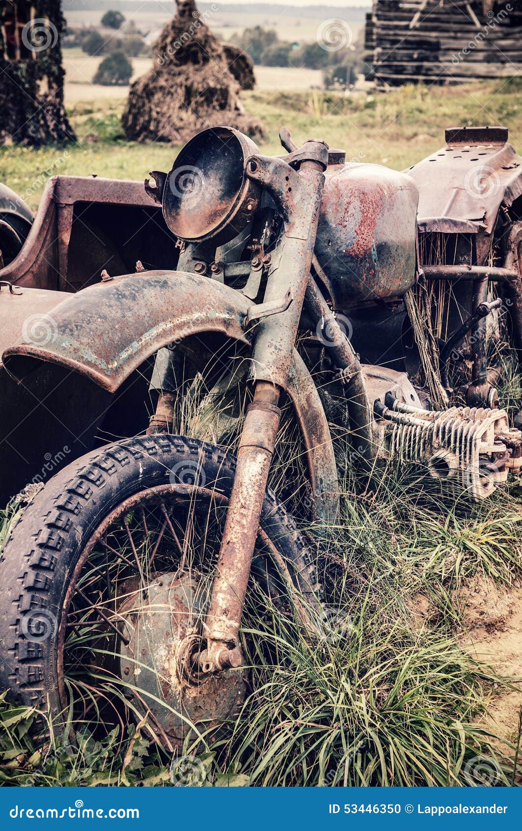 Old Rusty Broken Motorcycle Stock Photo - Image of cross, broken: 53446350