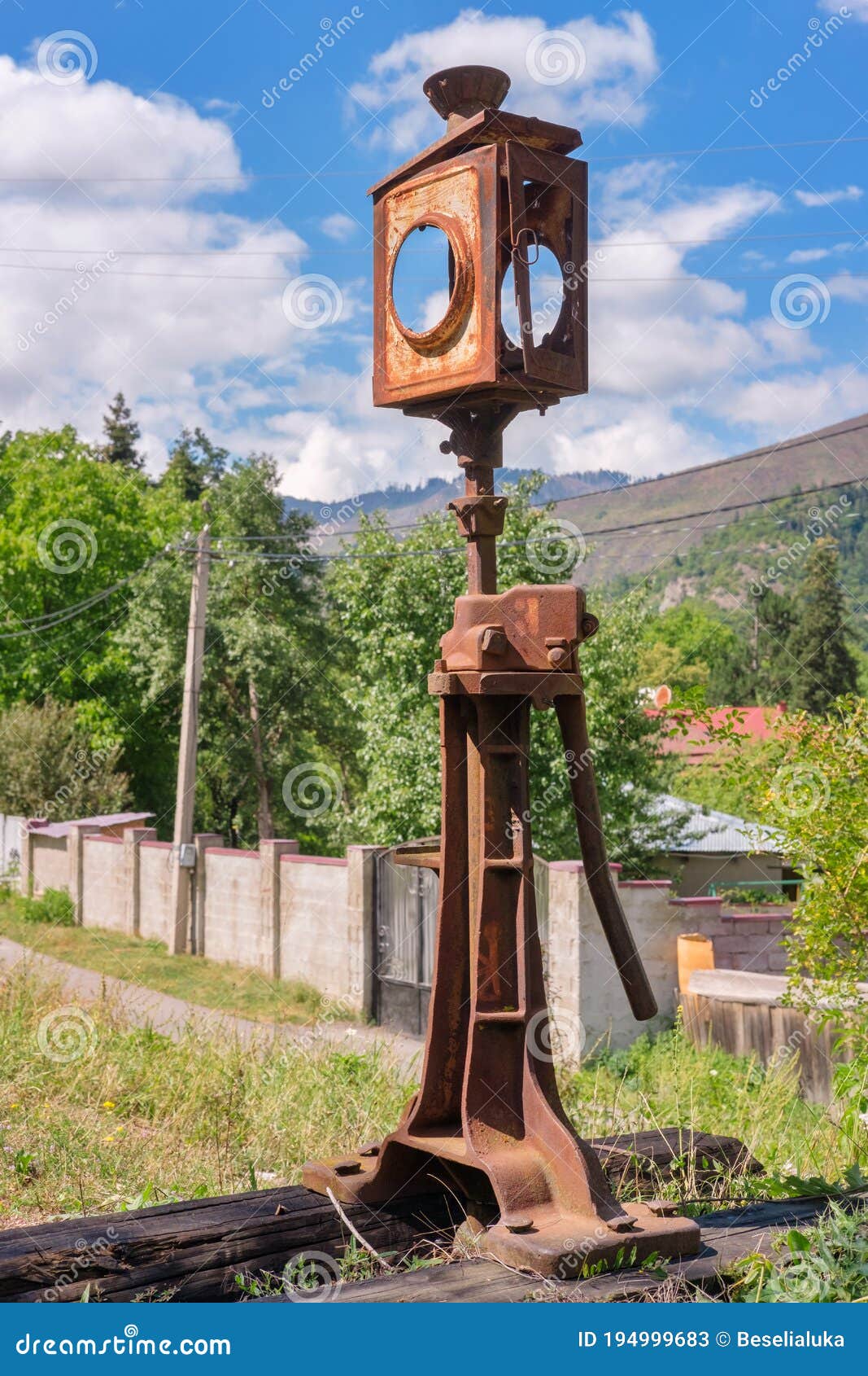 Old Rusty Broken Semaphore on the Railway Stock Image - Image of rusty ...