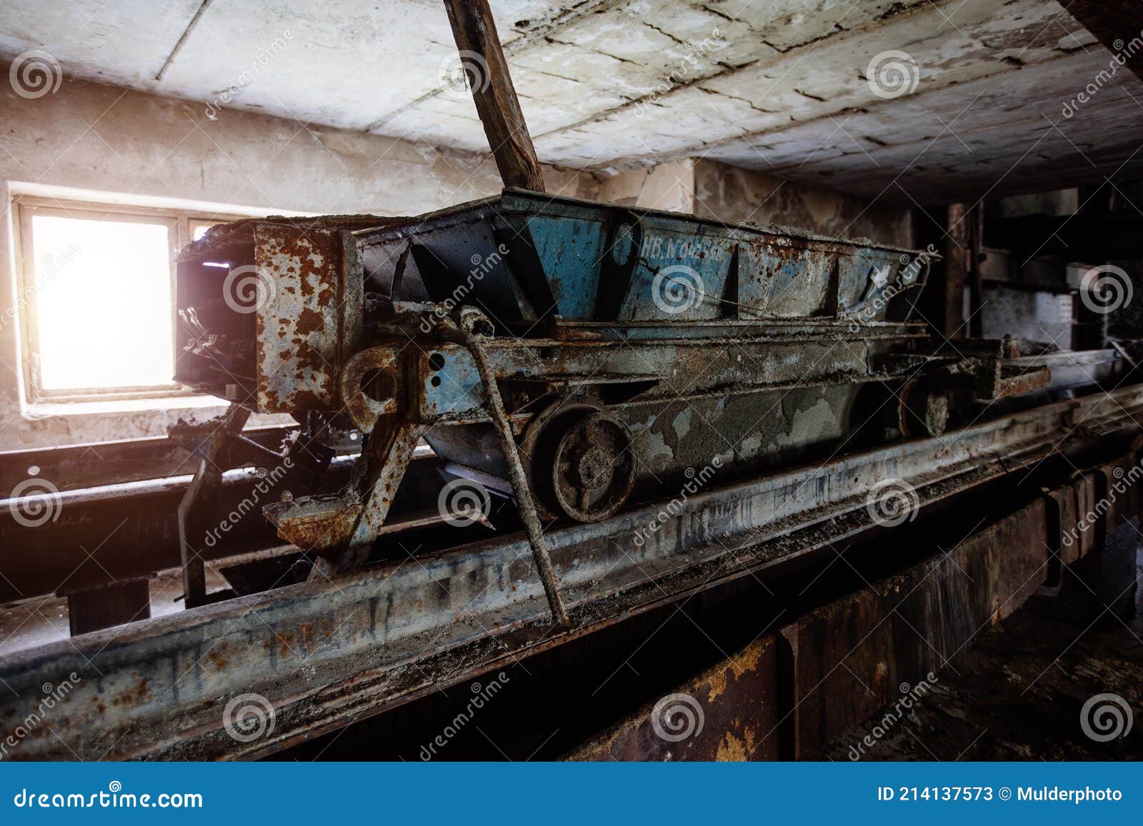 Old Rusty Broken Trolley in Abandoned Factory Stock Image - Image of ...