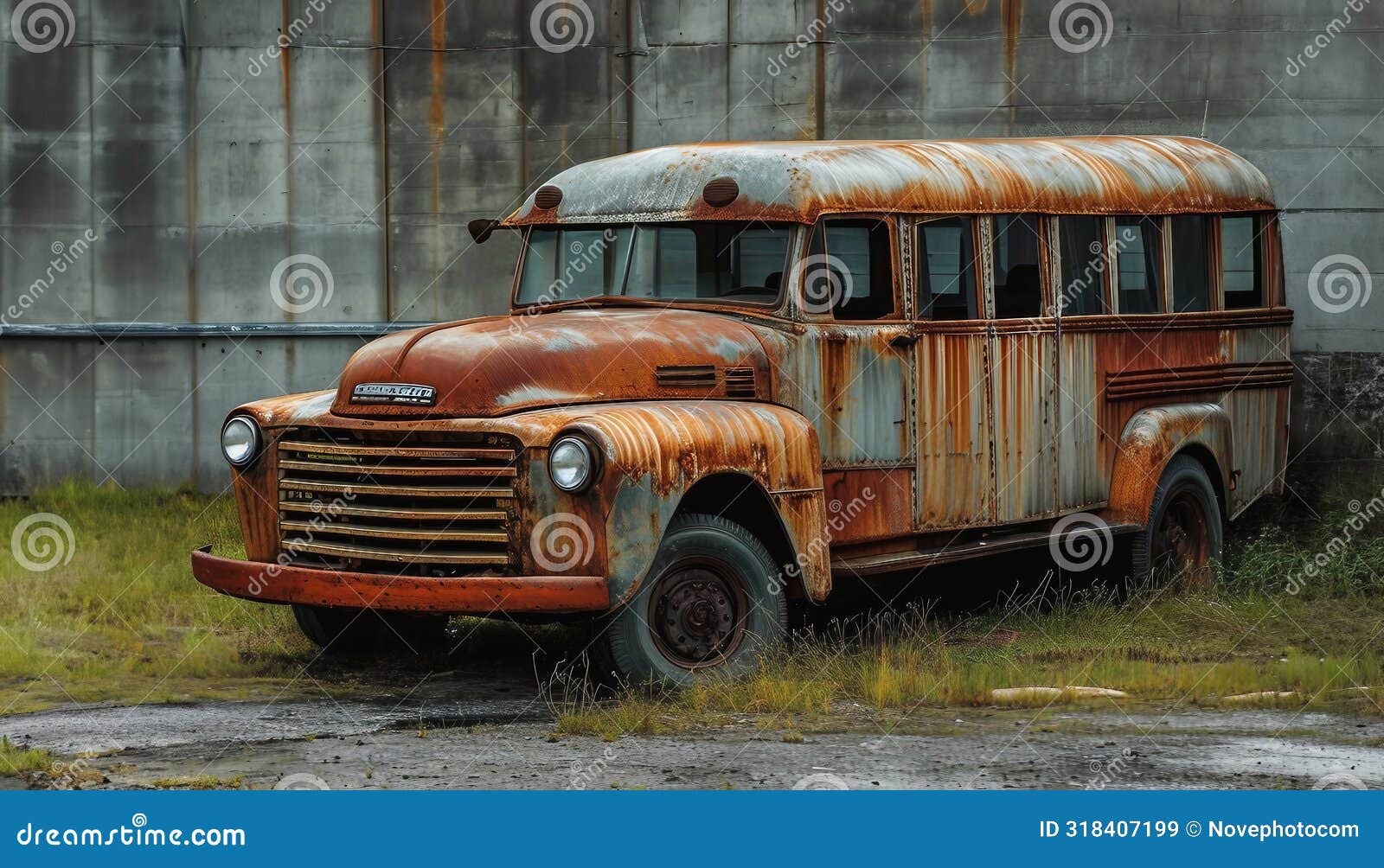Old Rusty Bus. an Old Discarded Bus Rusts in an Open-air Dump Stock ...