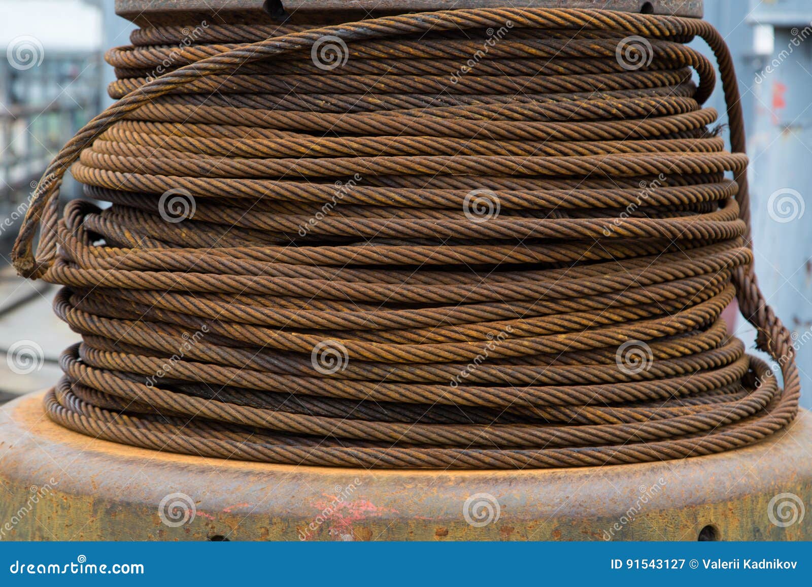 Old rusty cable stock image. Image of rope, hawser, winch - 91543127