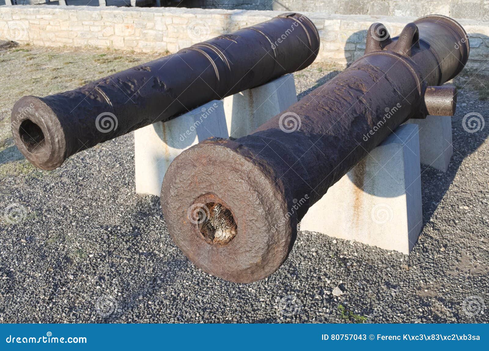 Old Rusty Cannons stock image. Image of heritage, artillery - 80757043