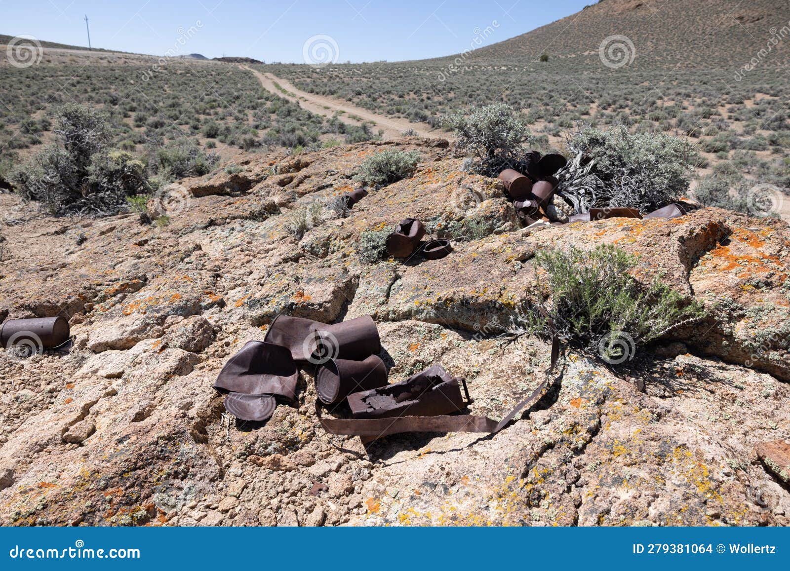 Old Rusty Cans Abandoned in the Desert Stock Photo - Image of ...