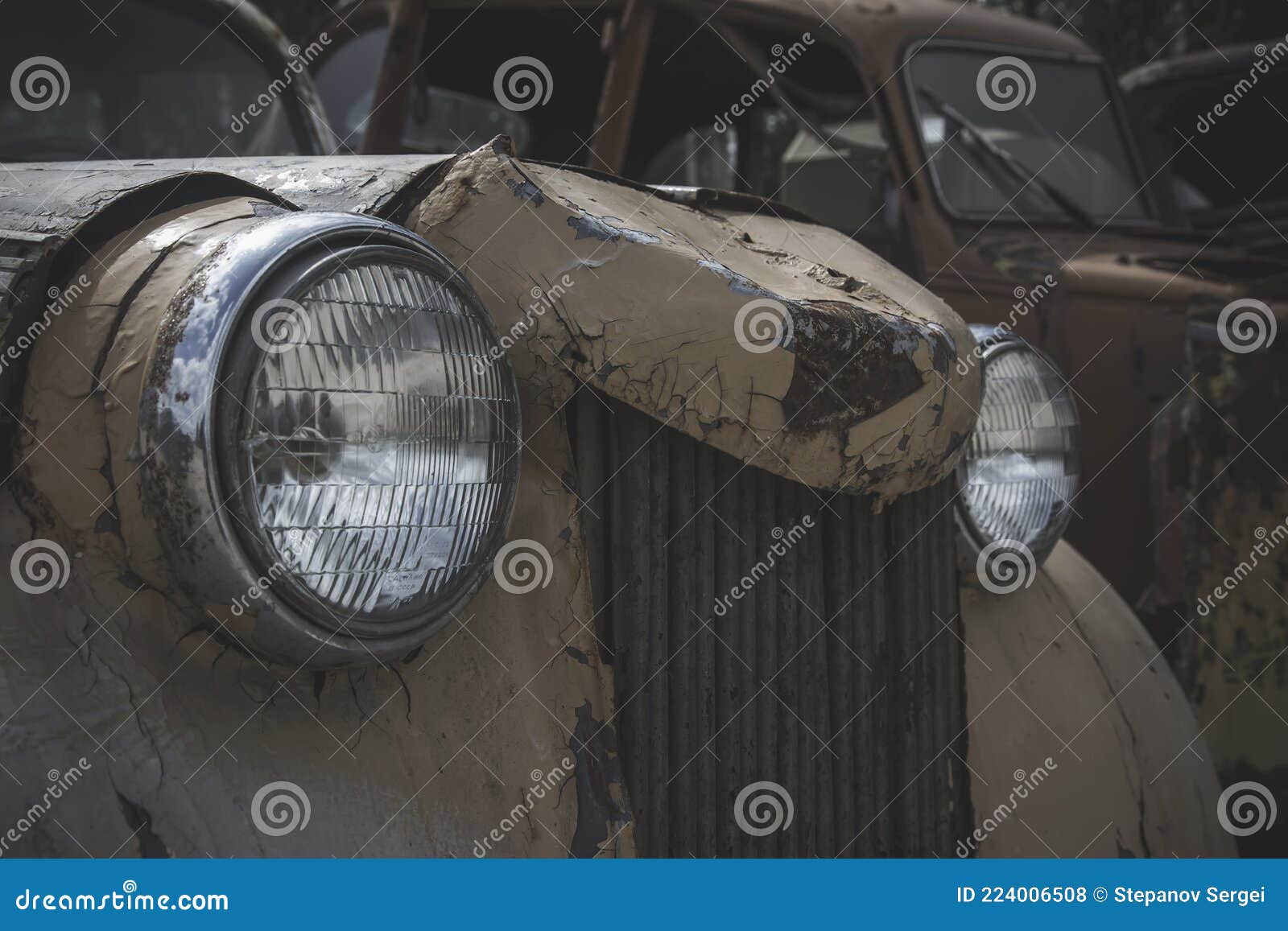 Old Rusty Car in the Abandoned Car Graveyard. Editorial Stock Photo ...