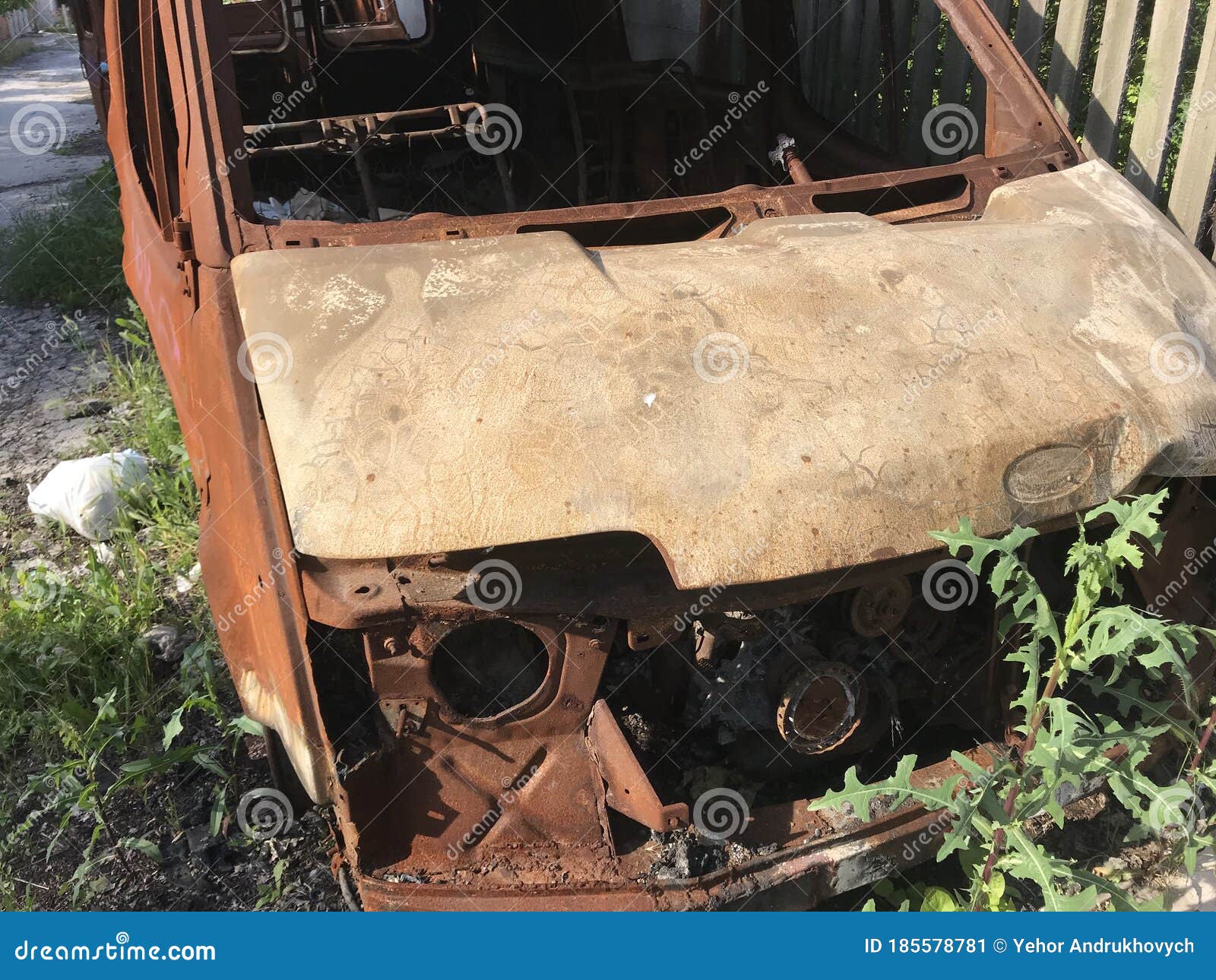 Old Rusty Car Body in the Backyard of the House Stock Image - Image of ...