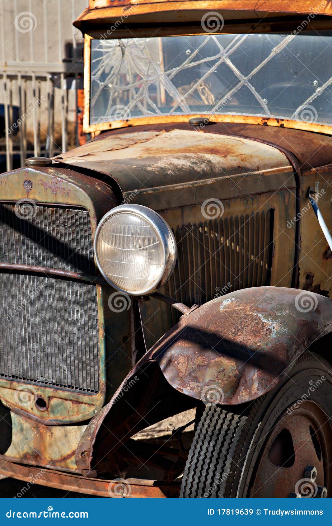 A really Old Rusty Car with Broken Window Stock Image - Image of ...