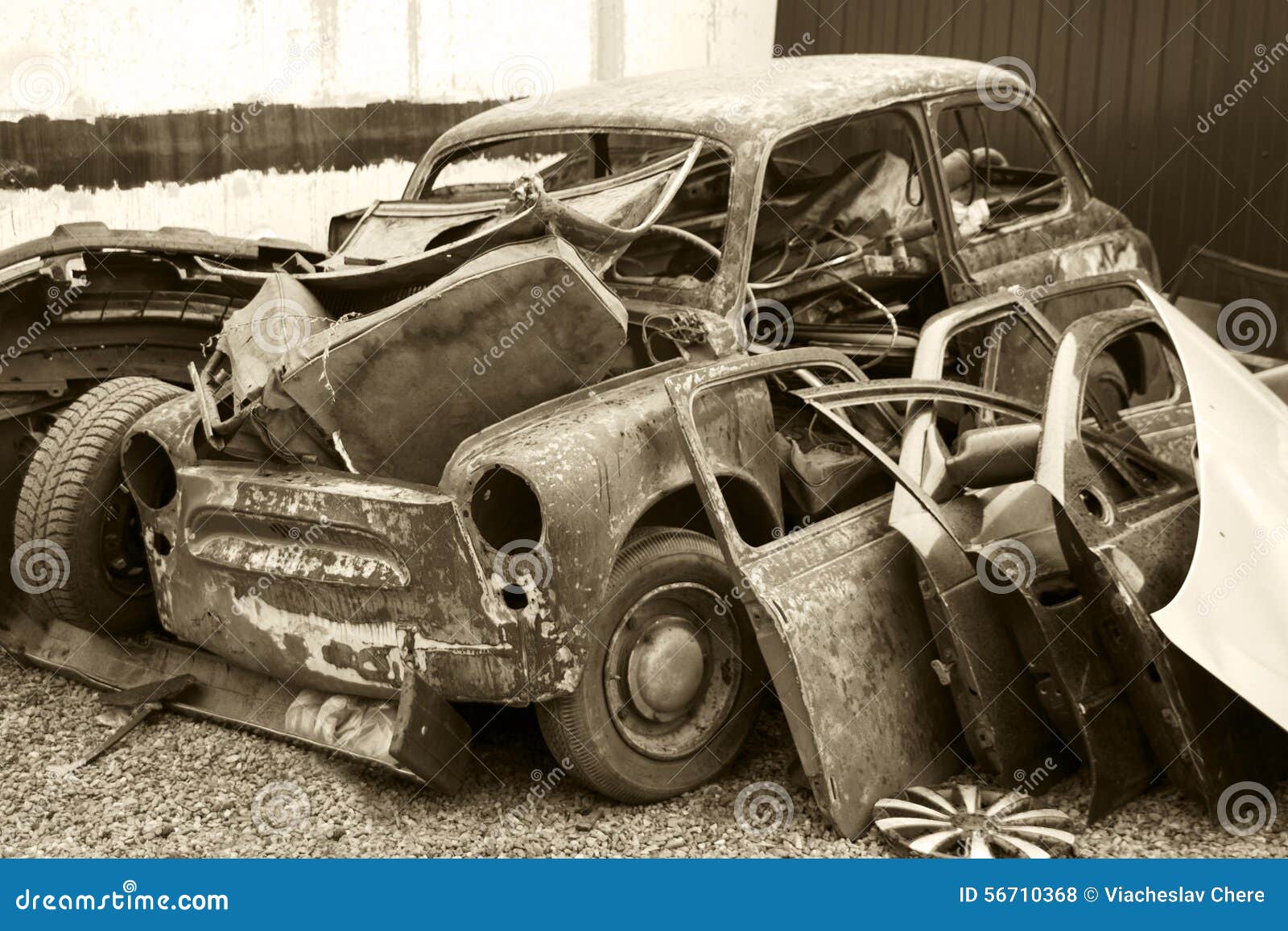 Old rusty car at the dump stock photo. Image of explode - 56710368