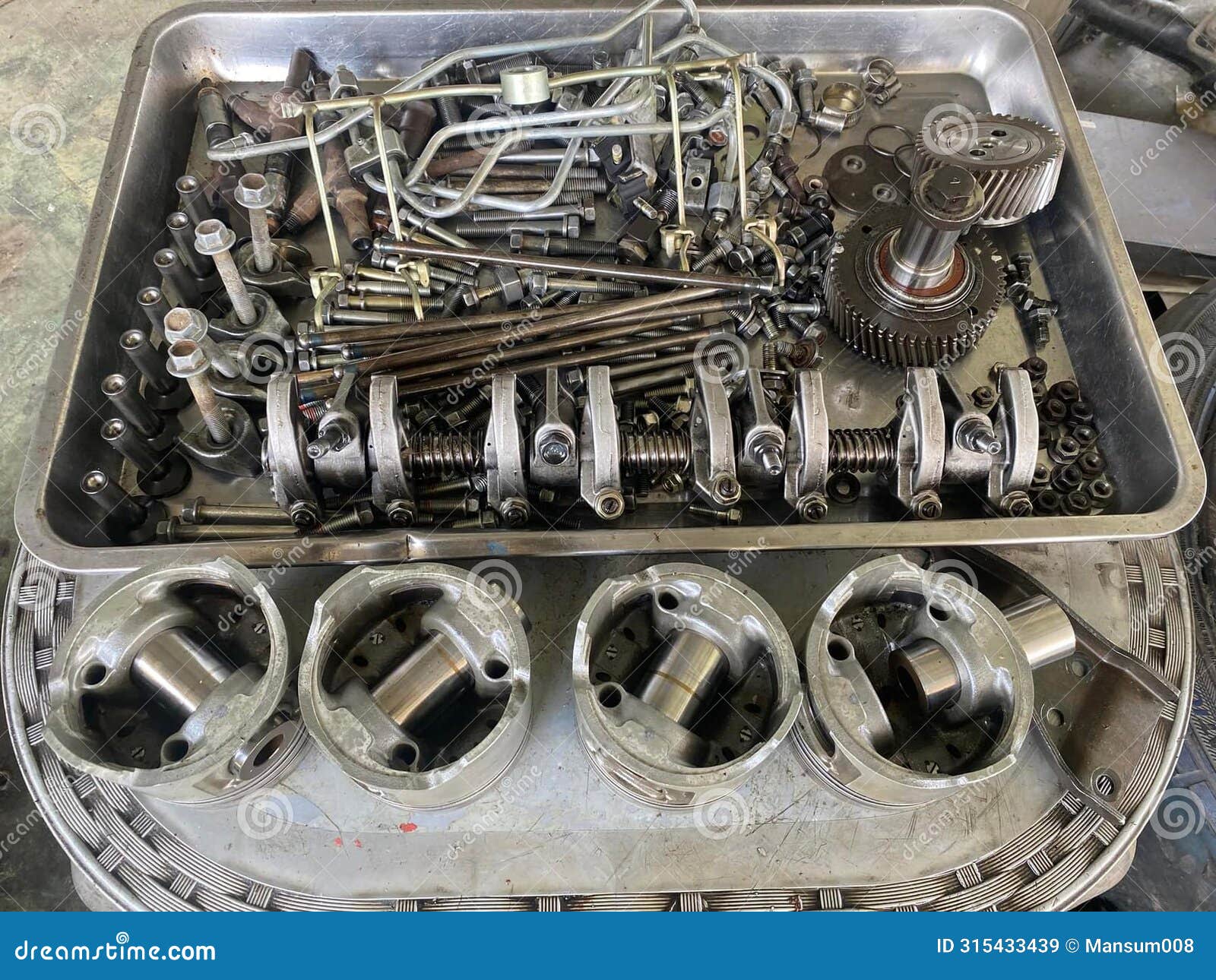 Old rusty car engine stock image. Image of machinery - 315433439