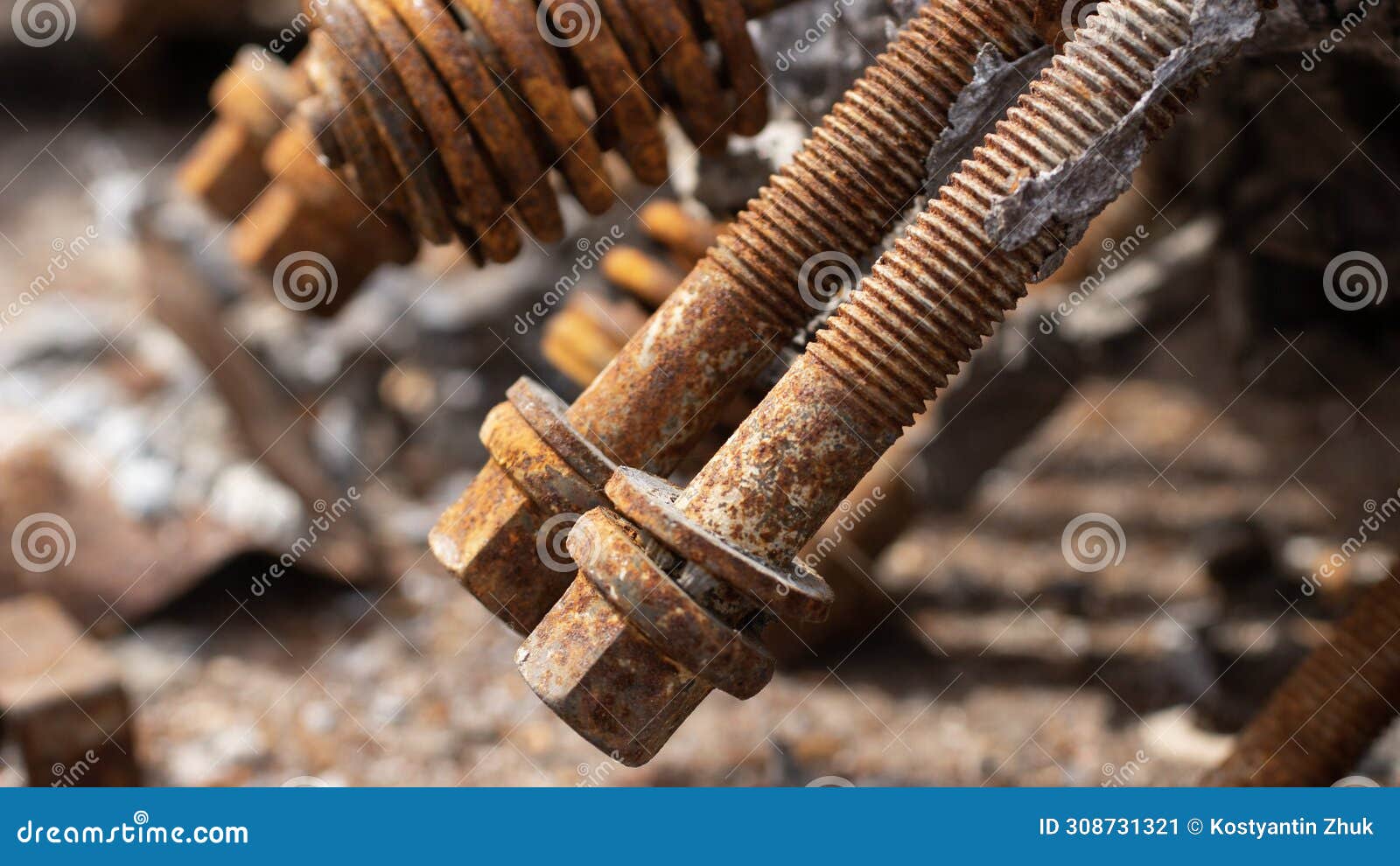 Old Rusty Engine Bolts Close Up Stock Image - Image of transport, steel ...