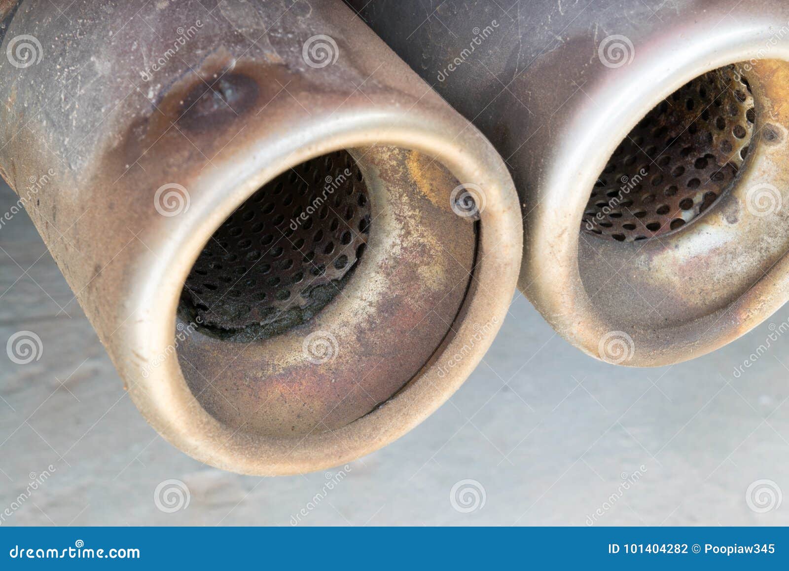 Old and Rusty Car Exhaust Pipe Stock Photo - Image of muffler ...
