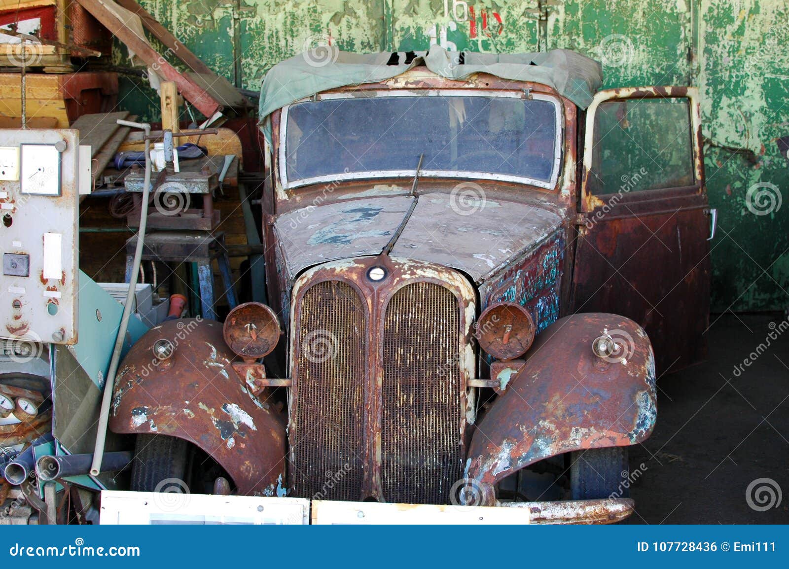 Old rusty car stock photo. Image of front, truck, antique - 107728436