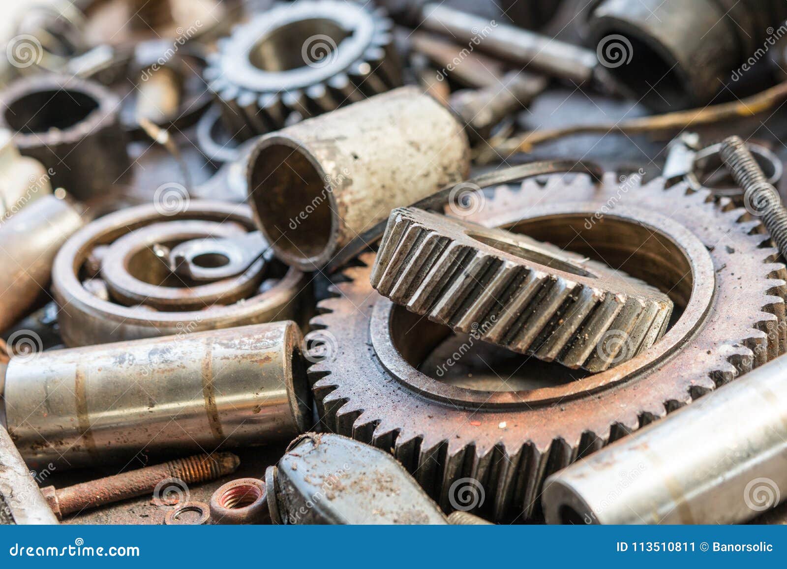 Old rusty car parts stock image. Image of machine, engineering - 113510811