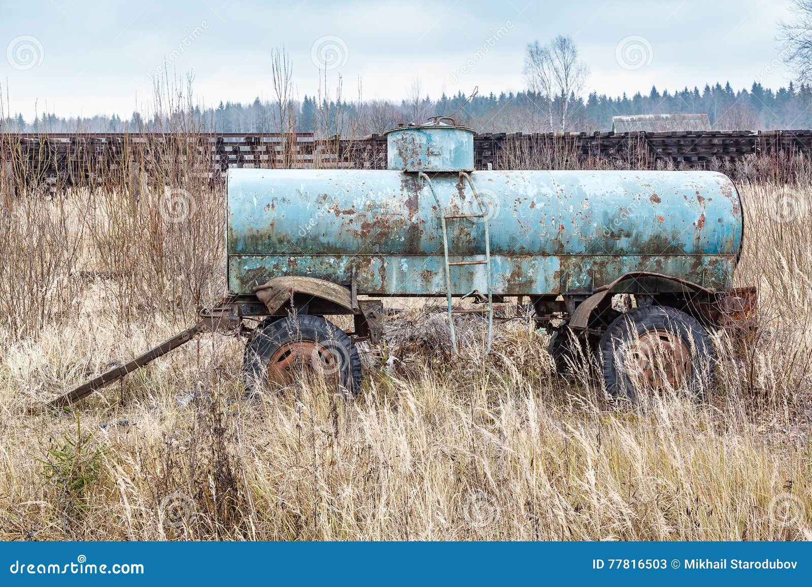 Old rusty car trailer tank stock image. Image of liquid - 77816503