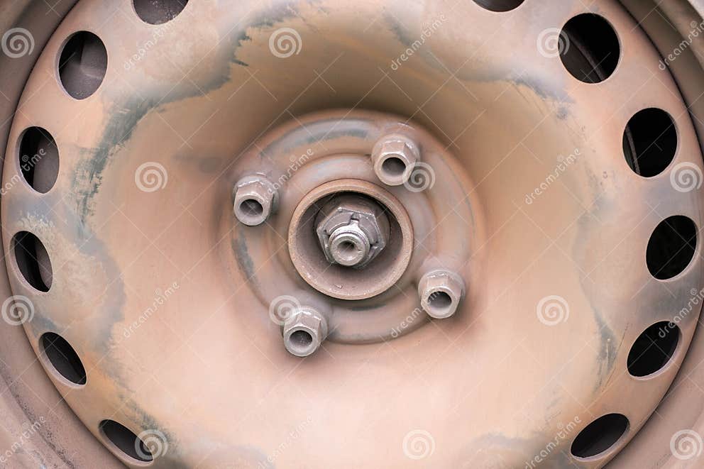 Old Rusty Car Wheels Refinishing Process. Preparing for the Rust ...