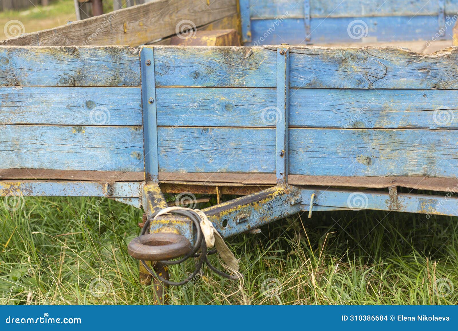 An Old Rusty Cargo Trailer Stands Still. Stock Photo - Image of rusty ...