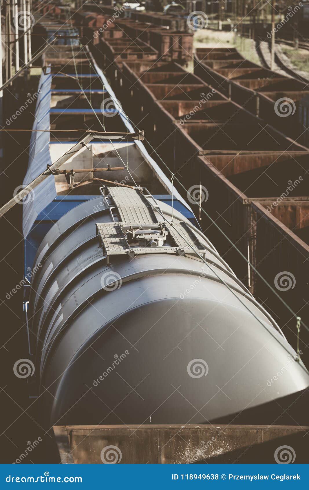 Old Rusty Cargo Trains Waiting To Renovation Stock Photo - Image of ...