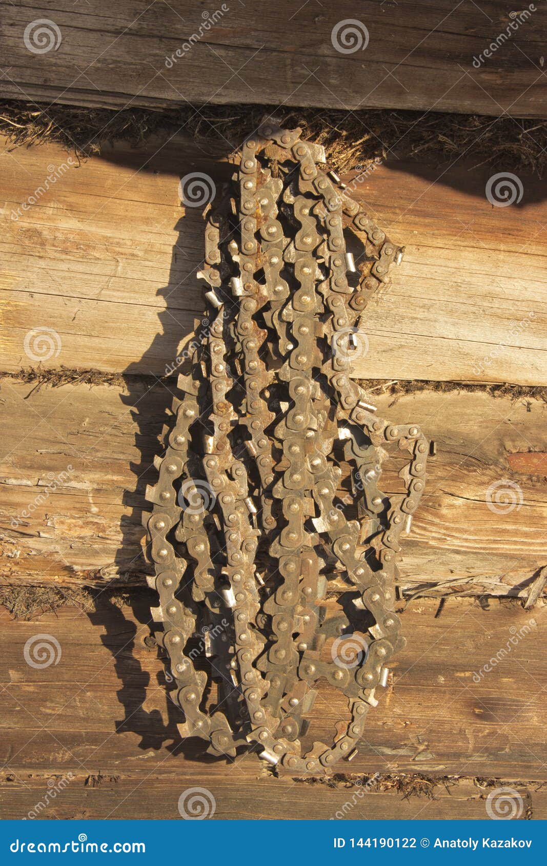 Old rusty chain stock photo. Image of machinery, lumberjack - 144190122