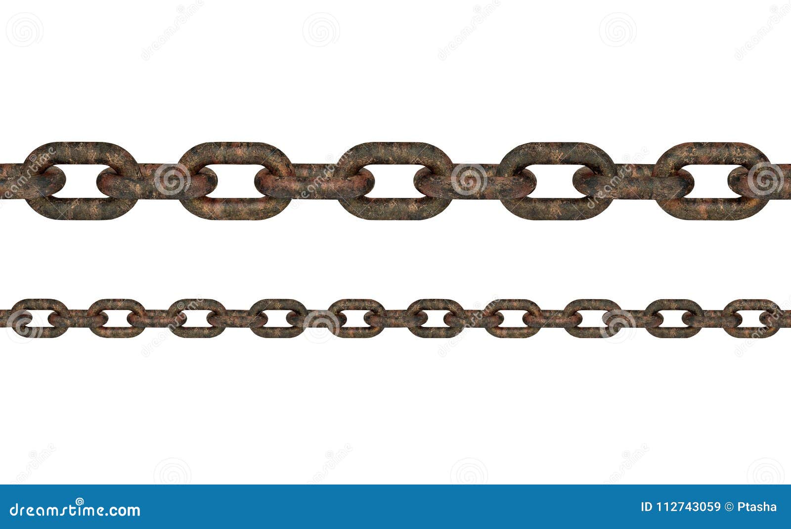 Old Rusty Chain Isolated on White with Clipping Path Stock Illustration ...