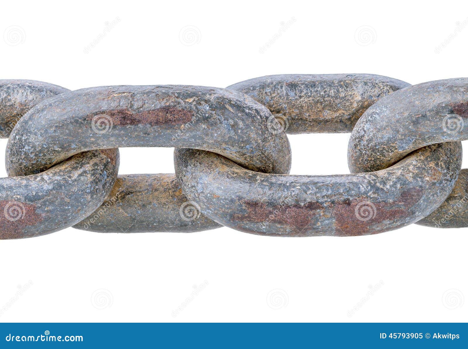 Old Rusty Chain Isolated on White Stock Image - Image of pattern, links ...