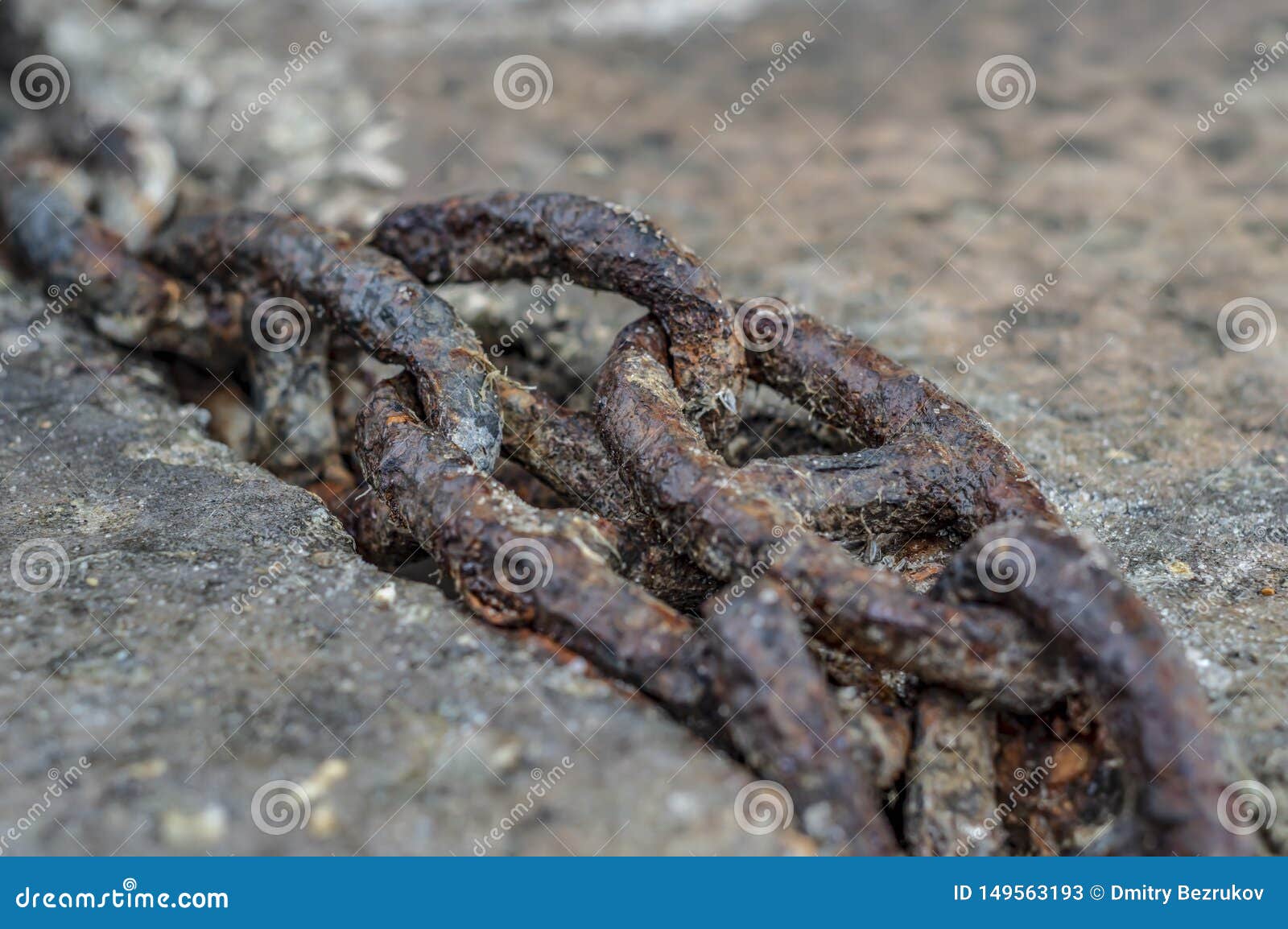 Old Rusty Chain Lying on the Stone Stock Image - Image of business ...