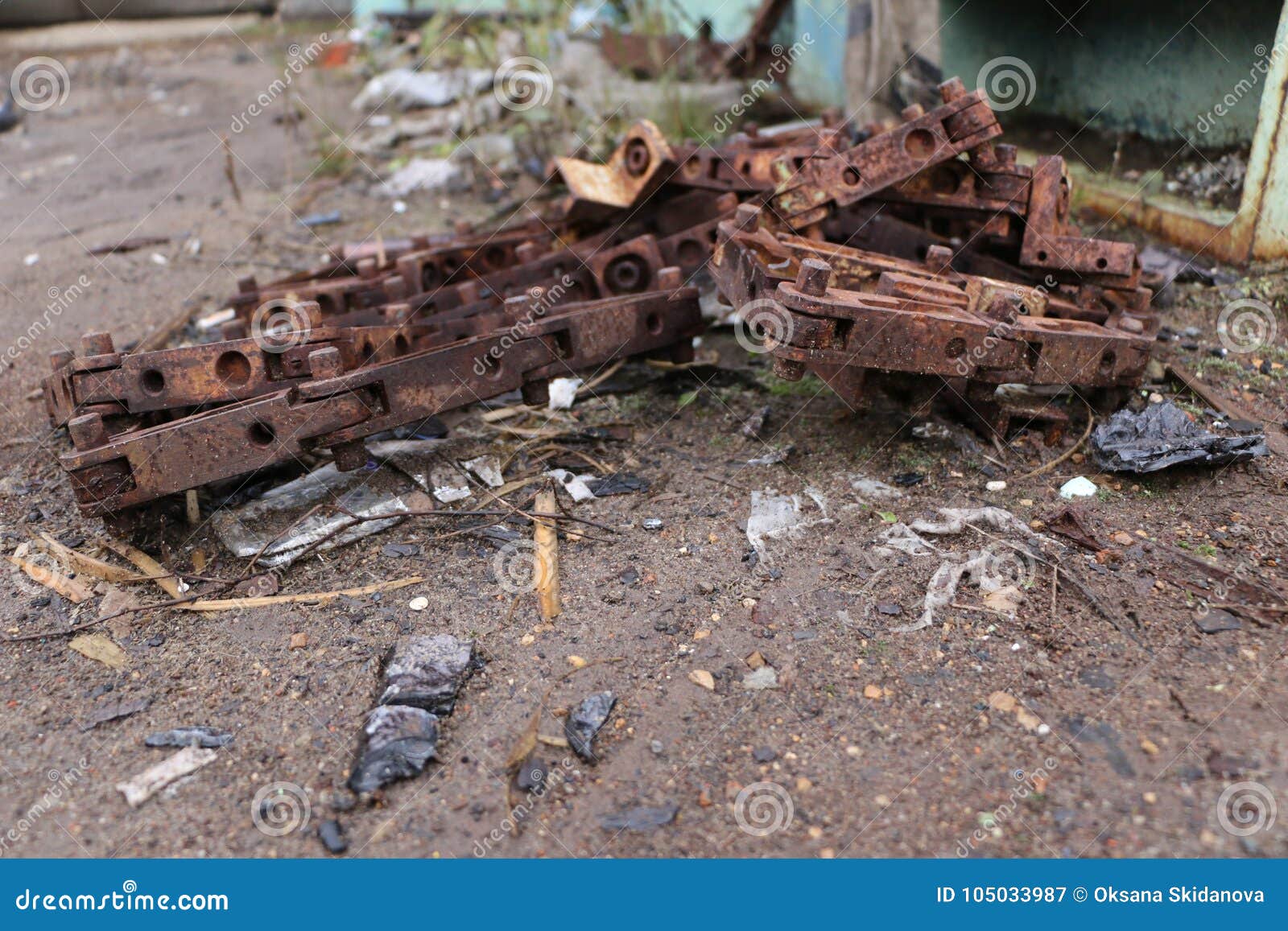 Old Rusty Chain of the Machine Tool Stock Image - Image of garbage ...