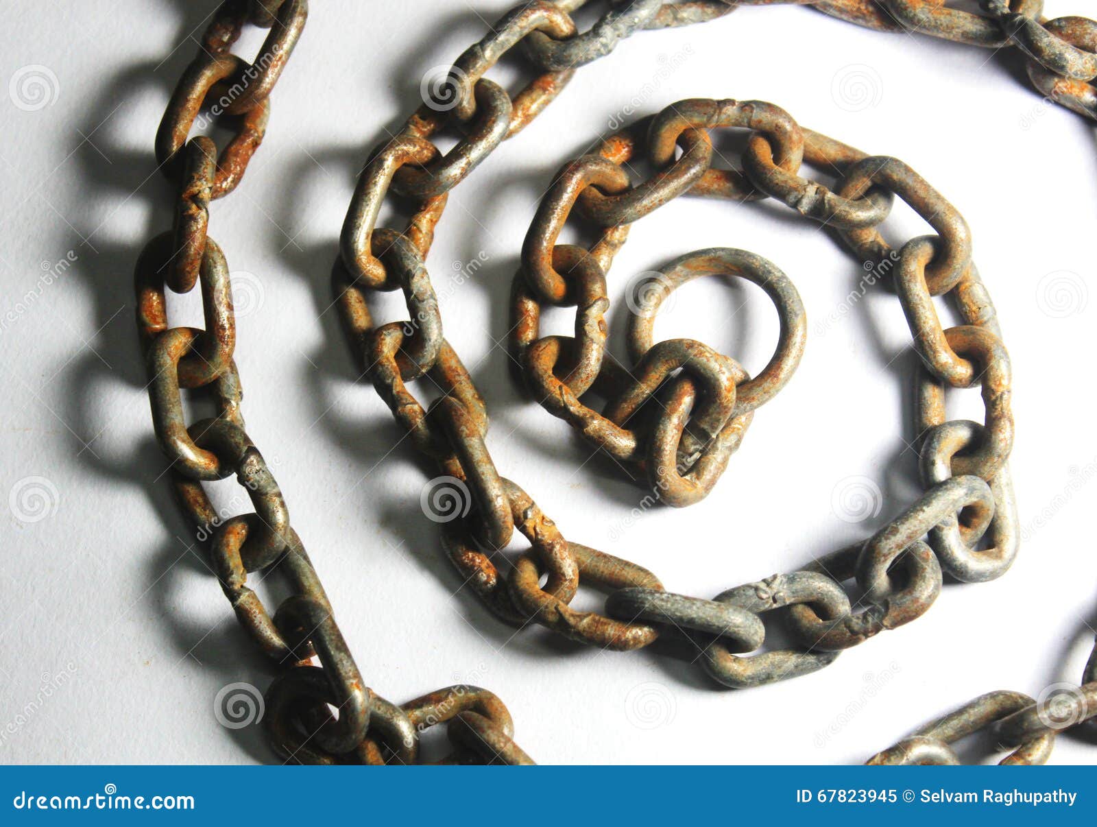 Old rusty chain swirl stock image. Image of abstract - 67823945