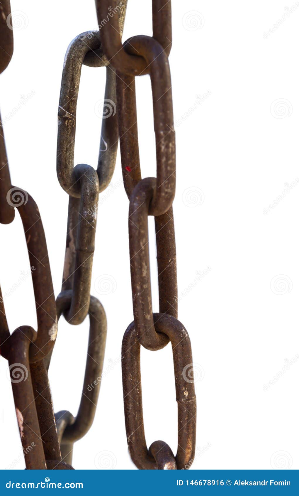 Old Rusty Chain on White Background Stock Photo - Image of steel ...