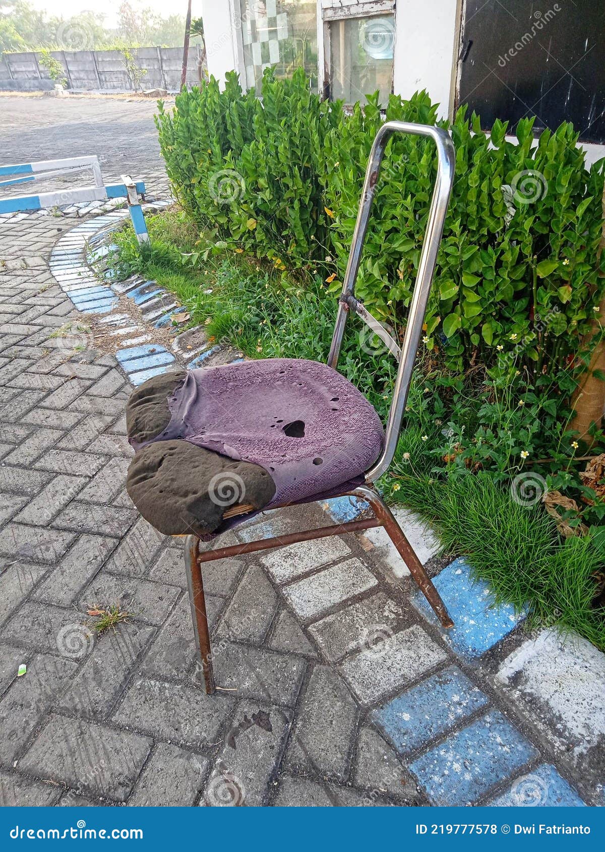 Old Rusty Chair in the Sidewalk Stock Photo - Image of oldchair ...