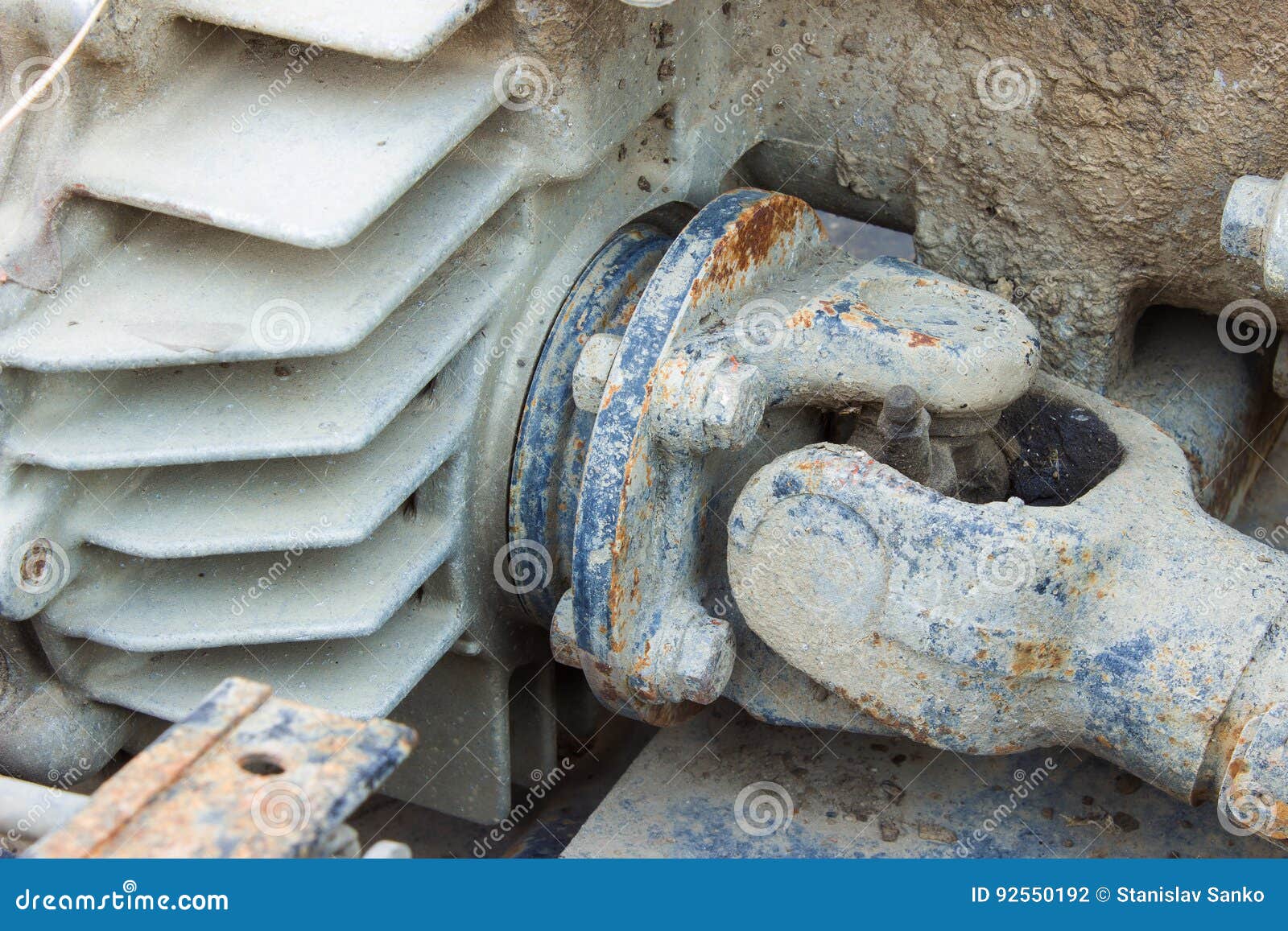 Old Rusty Chassis, the Car with the Gearbox, Driveshaft, Differential ...