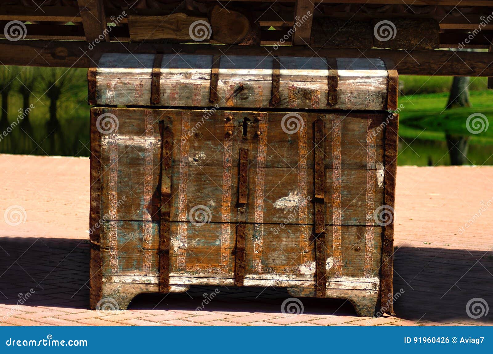 Old rusty chest stock photo. Image of planks, container - 91960426