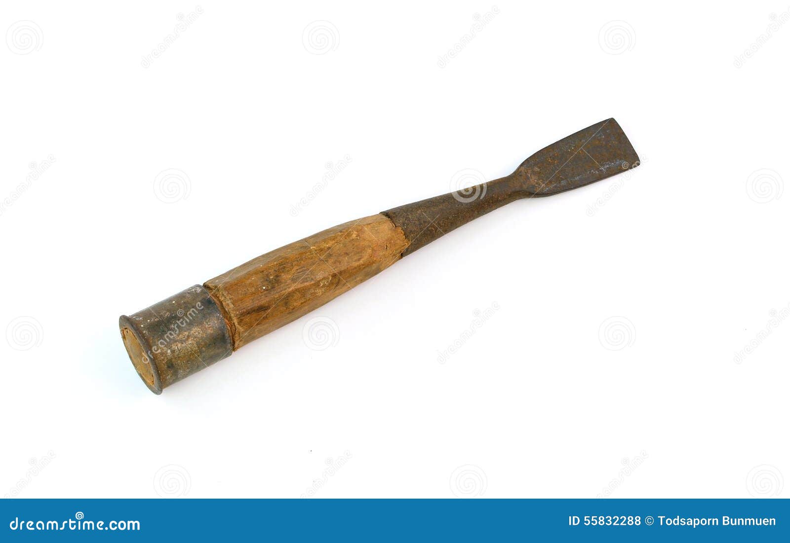 Old Rusty Chisel Isolated on White Background Stock Photo - Image of ...