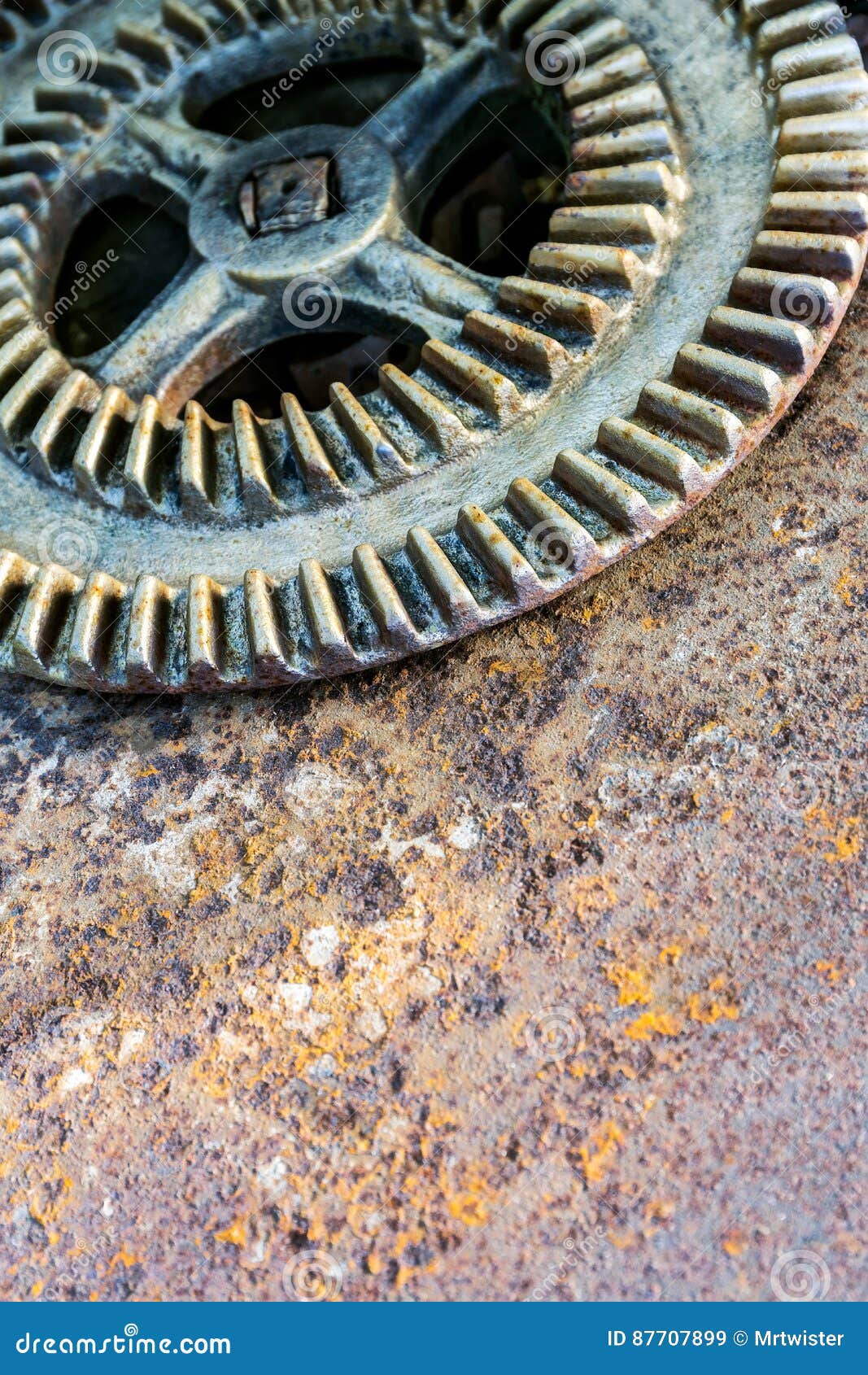 Old Rusty Cog Wheel on Rusty Metal Surface Stock Image - Image of ...