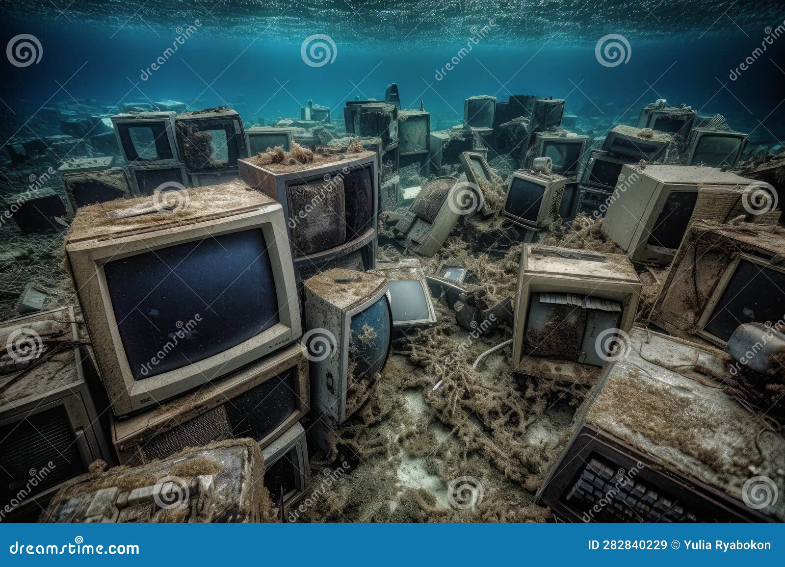 Old Rusty Computers Dust. Generate Ai Stock Illustration - Illustration ...