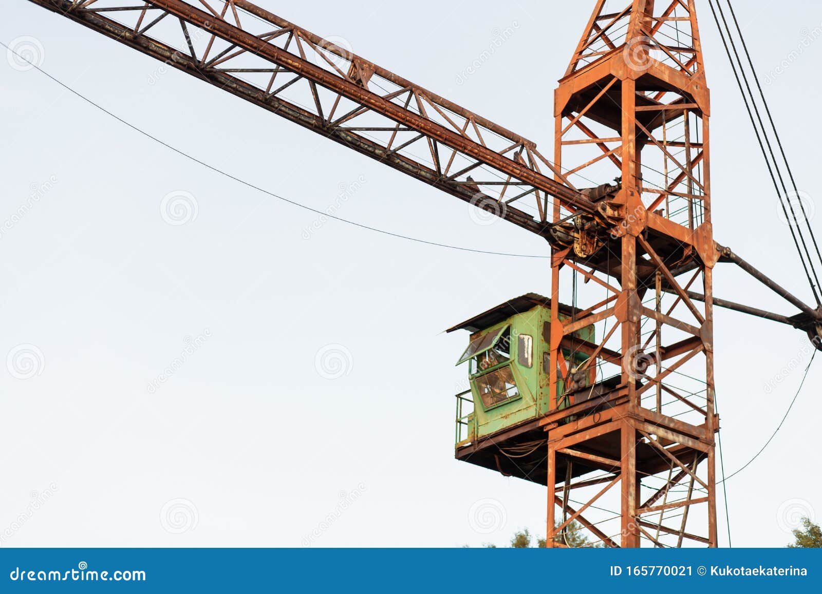 Old Rusty Construction Crane at a Construction Site Stock Image - Image ...