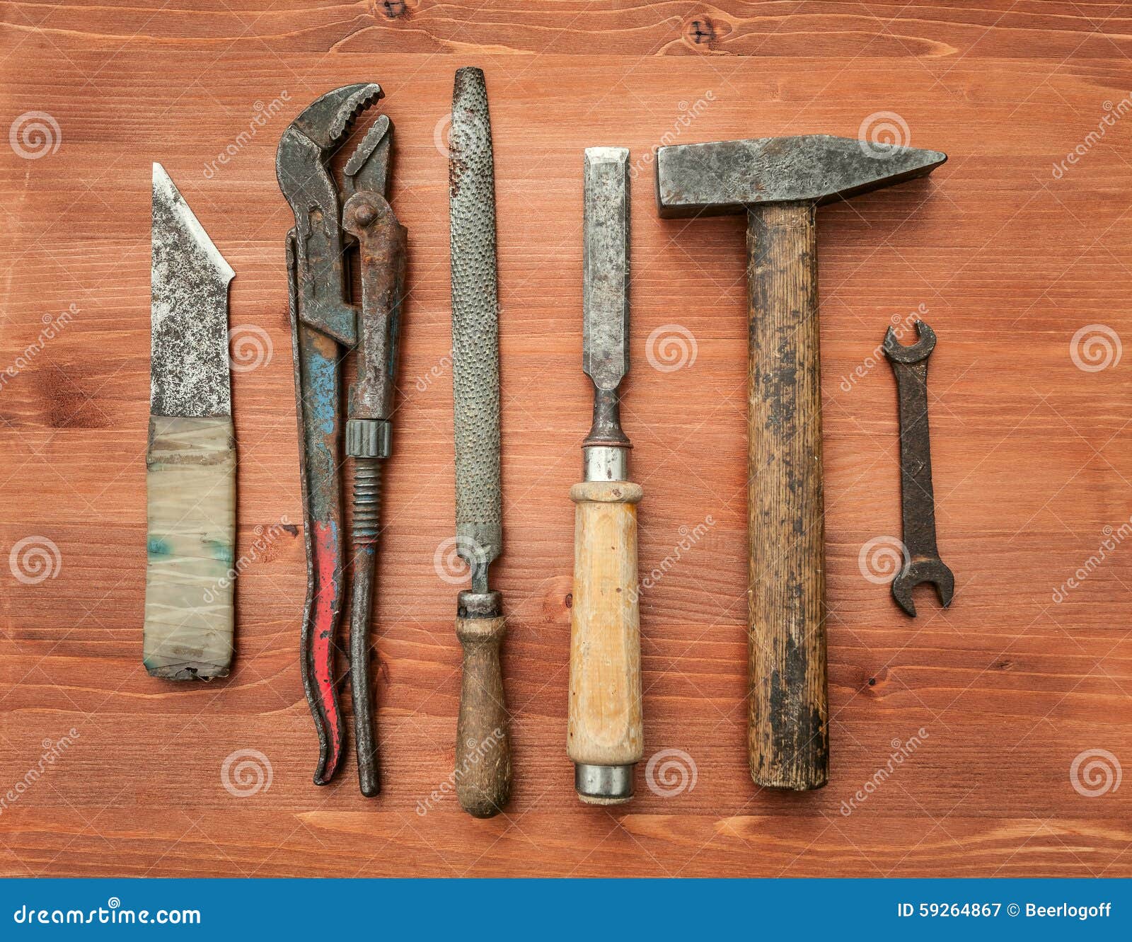 Old Rusty Construction Instruments Stock Image - Image of renovation ...