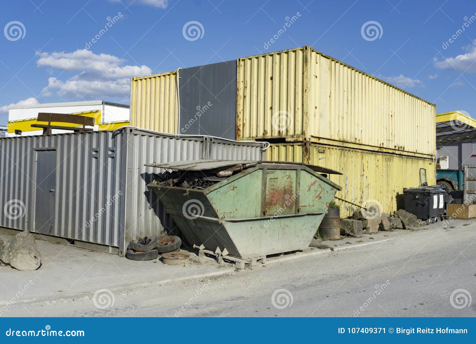 Old rusty Container stock image. Image of heap, container - 107409371