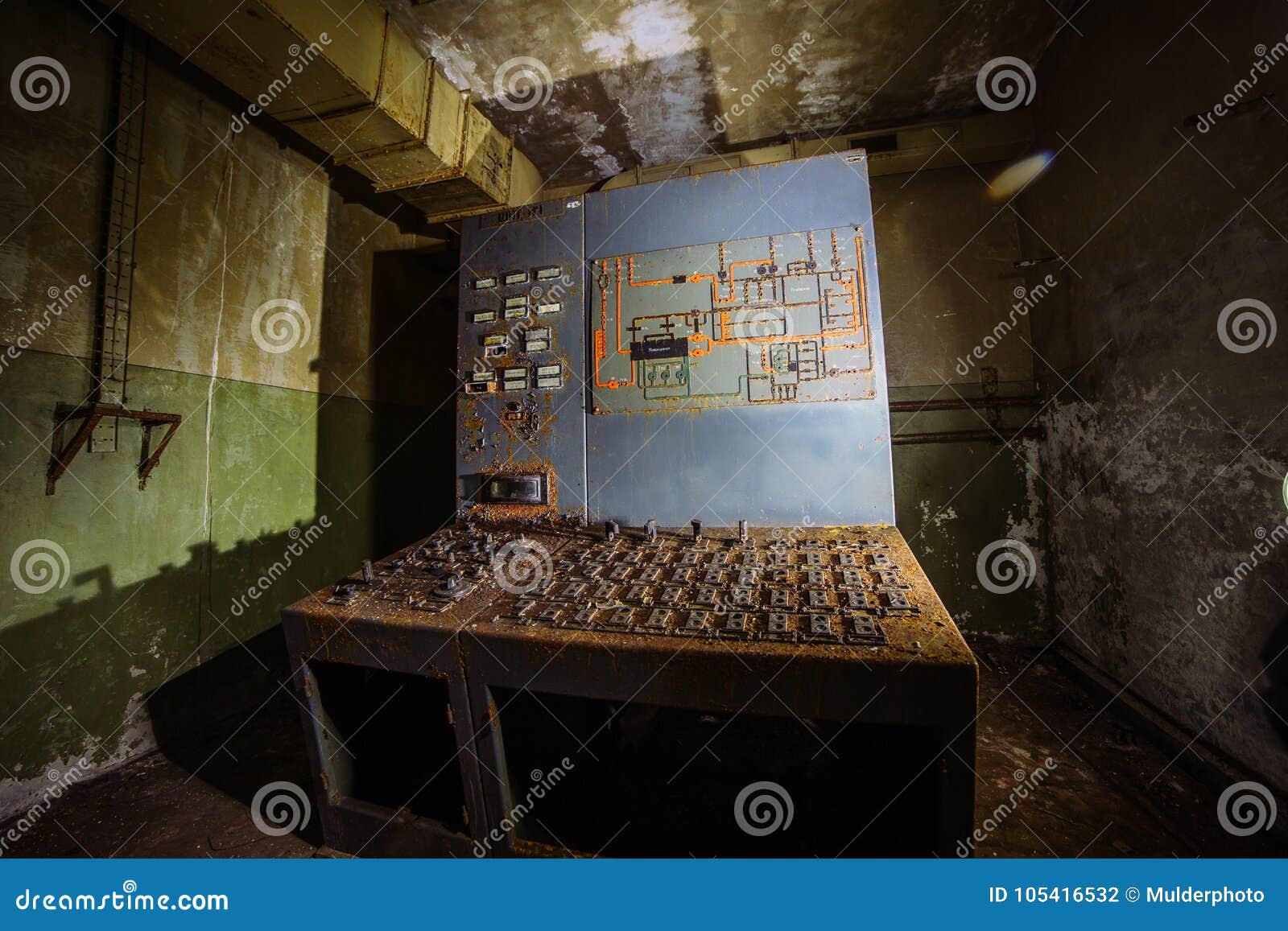Old Rusty Control Panel in Old Underground Military Bunker Stock Photo ...