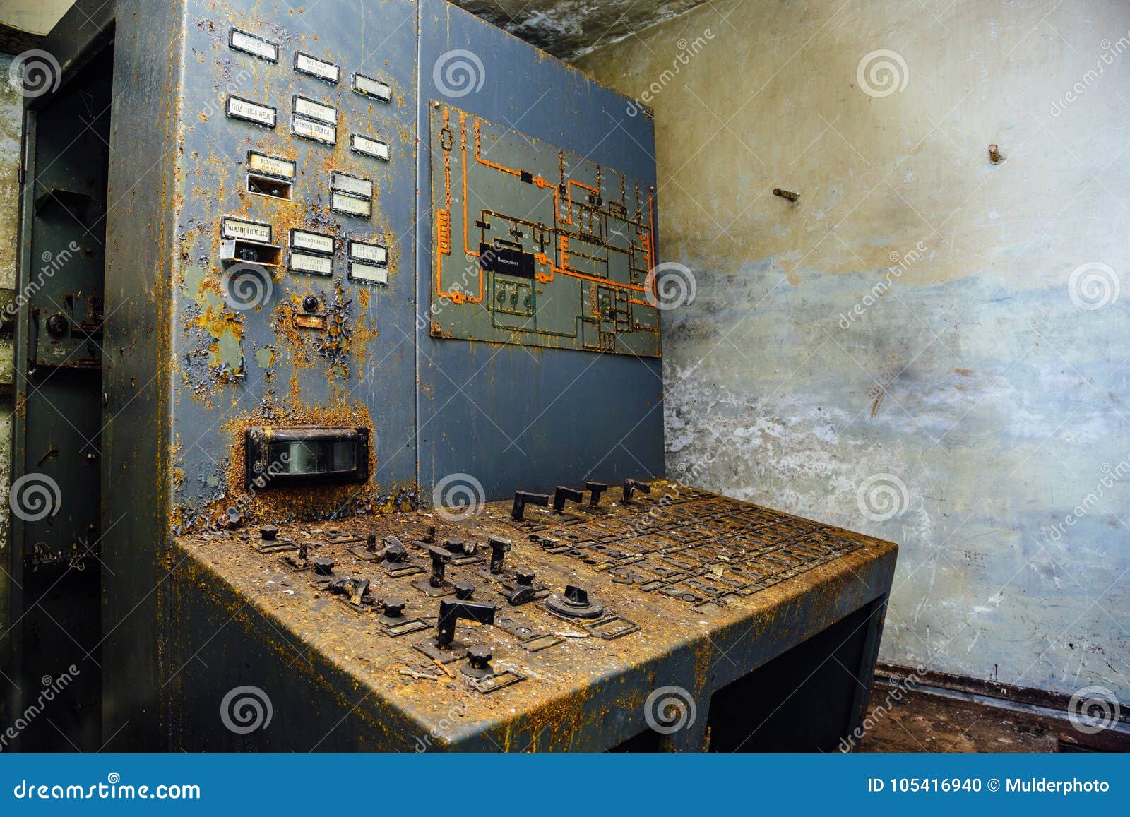 Old Rusty Control Panel in Old Underground Military Bunker Stock Photo ...